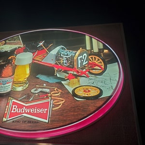 Vintage Budweiser Beer Wall Light, Anheuser-busch Lighted Bar Sign ...