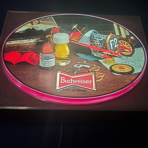 Vintage Budweiser Beer Wall Light, Anheuser-busch Lighted Bar Sign ...