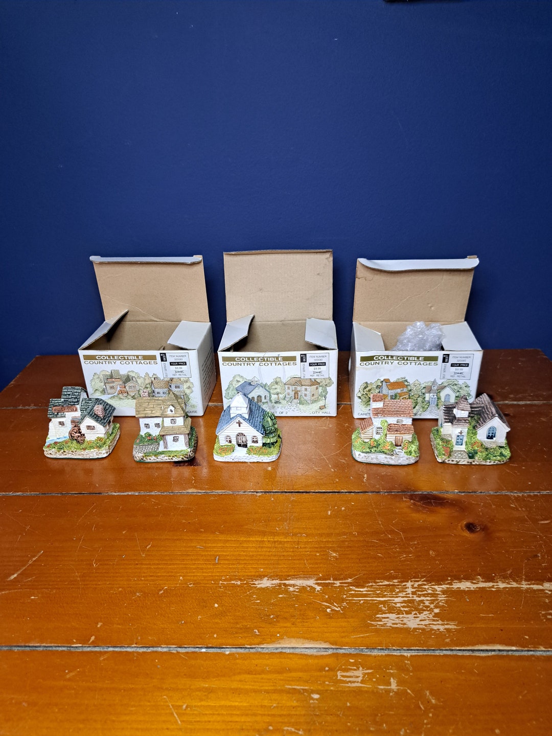 Set of 5 Vintage Collectible Country Cottages, Old Mill, Gatehouse ...