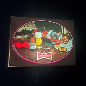 Vintage Budweiser Beer Wall Light, Anheuser-busch Lighted Bar Sign ...