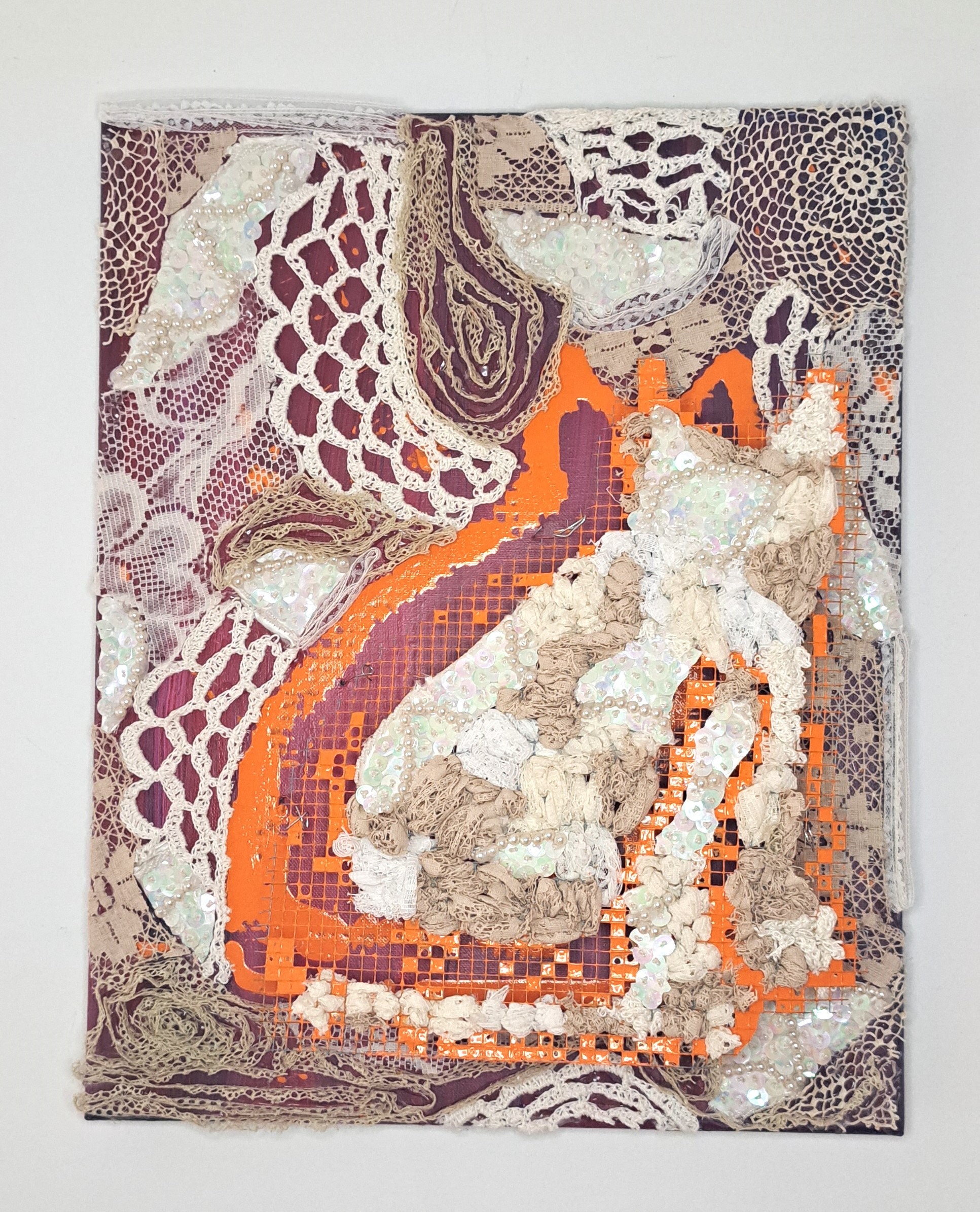 Feline in Lace, Recycled Materials Art, Trash Art, Feline Art, Cat Art ...