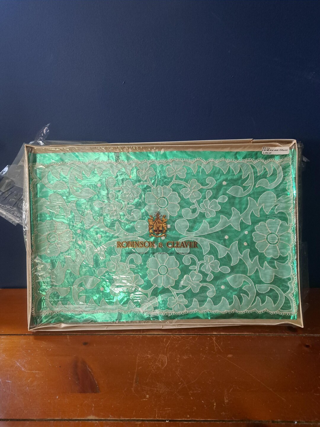 Vintage Robinson and Cleaver Rectangle Carrickmacross Lace in Original ...