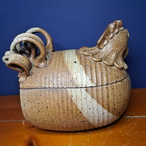 Vintage Stoneware Chicken Cooker With Instructions and Artist Card ...