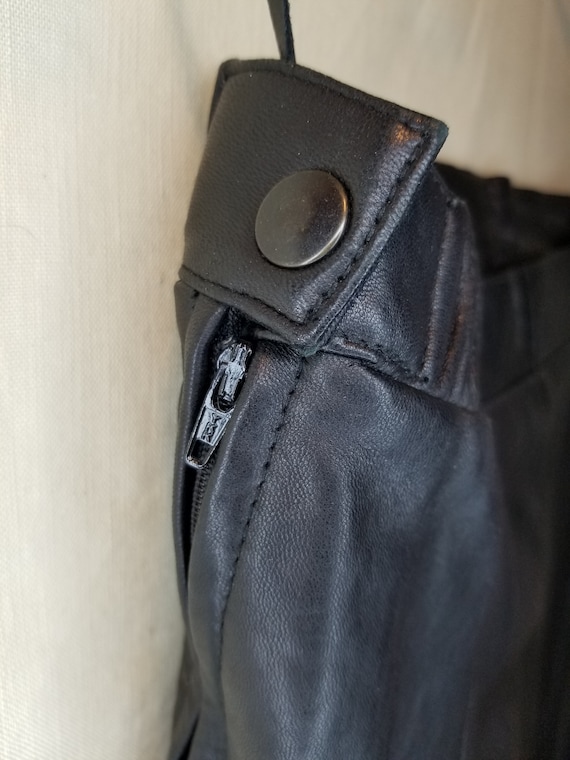 Vintage Black Leather Skirt by Adler Leather Designs - Gem