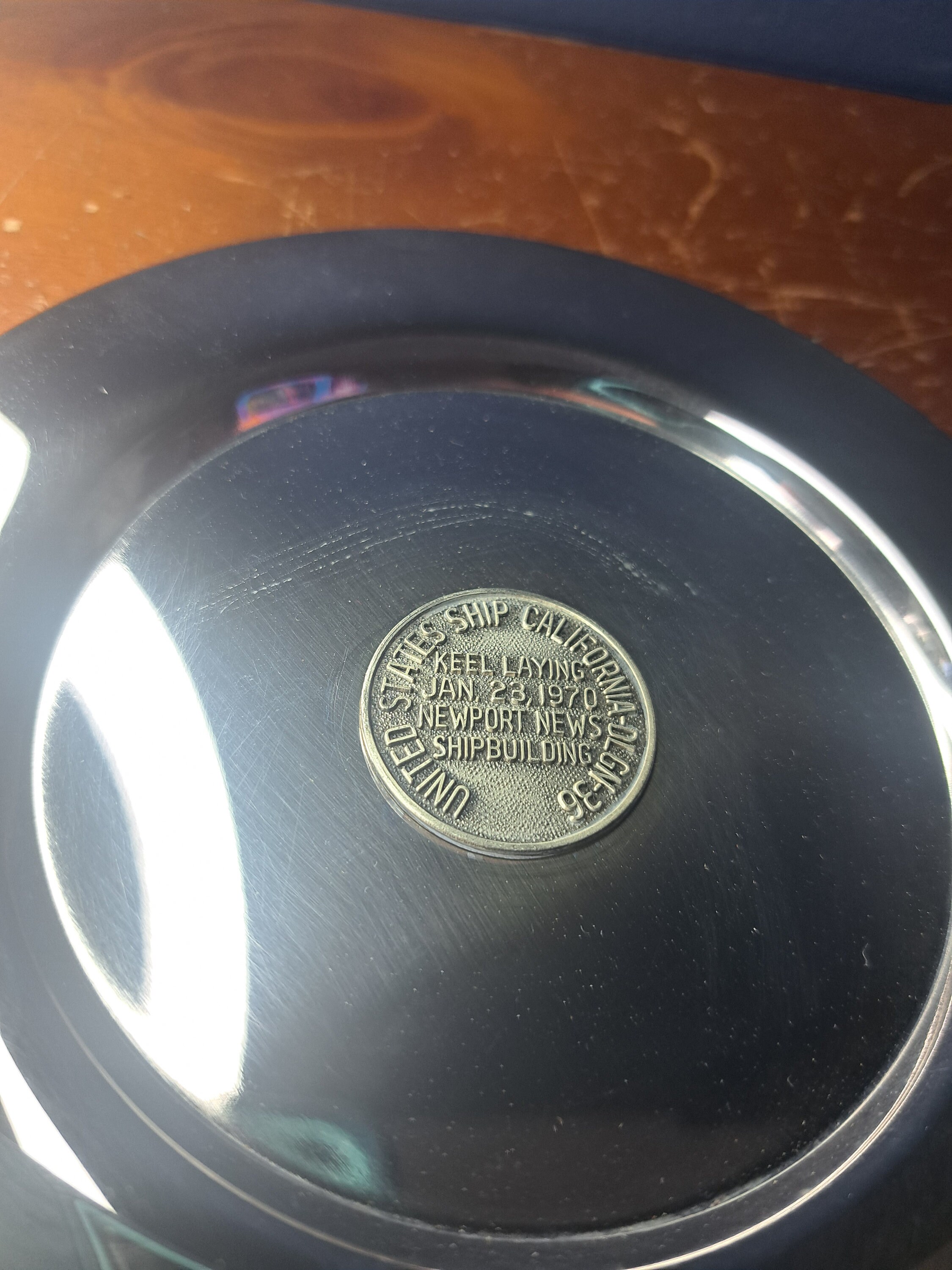 Vintage Commemorative Militaria Keel Laying Plate, Shipbuilding Newport ...