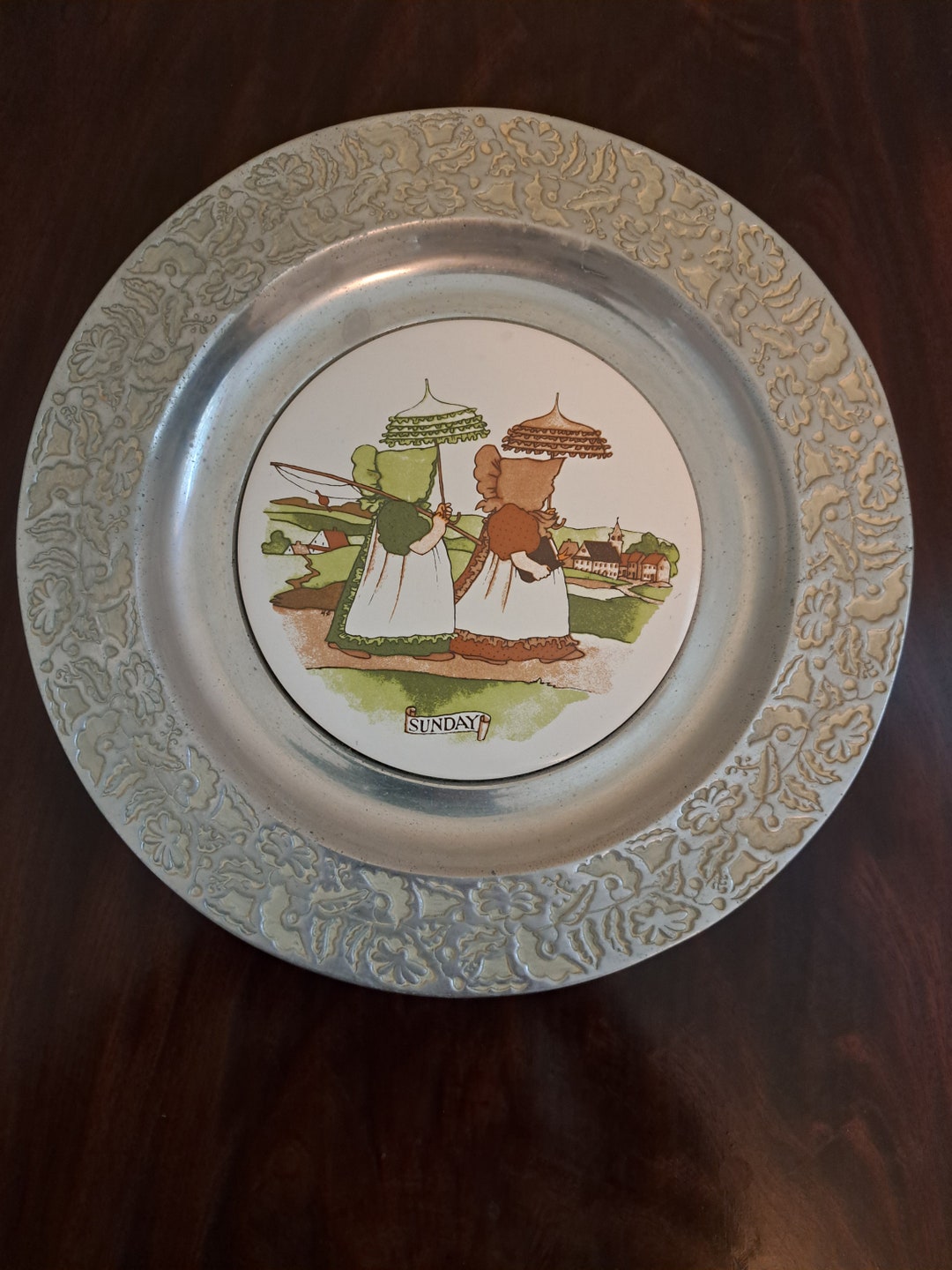 Vintage Wilton Columbia Days of the Week Ceramic and Pewter Plate ...