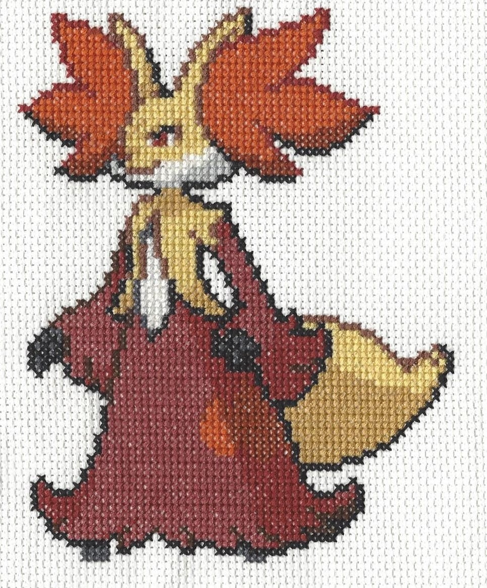 Delphox Pokemon Cross Stitch Pattern - Etsy