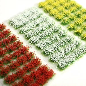 3-color FLOWER TUFT SET 1: 108 Self-adhesive Tufts White, Red, Yellow ...