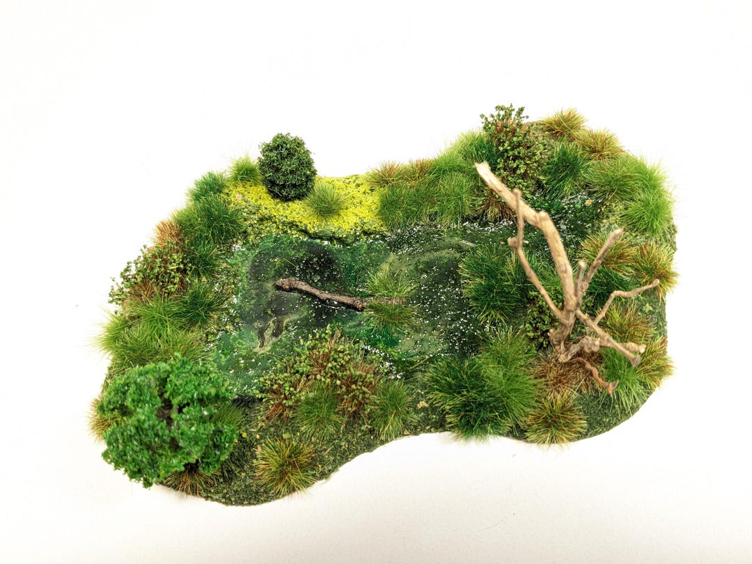 6.5 X 4 N Scale SWAMP W Fetid Water, Dead Tree, Rotting Log, Dense ...