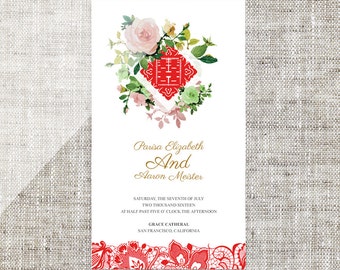 Printable Editable Chinese Wedding Invitation Download by ImLeaf