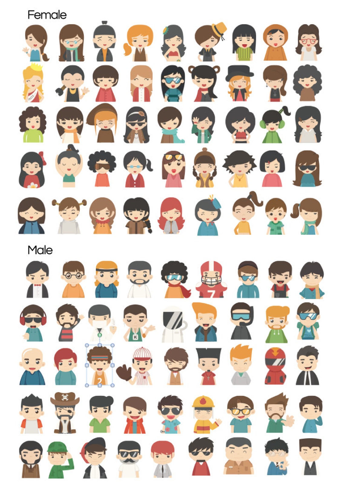 DIY Printable Customize Cute Cartoon Character Mix & Match - Etsy