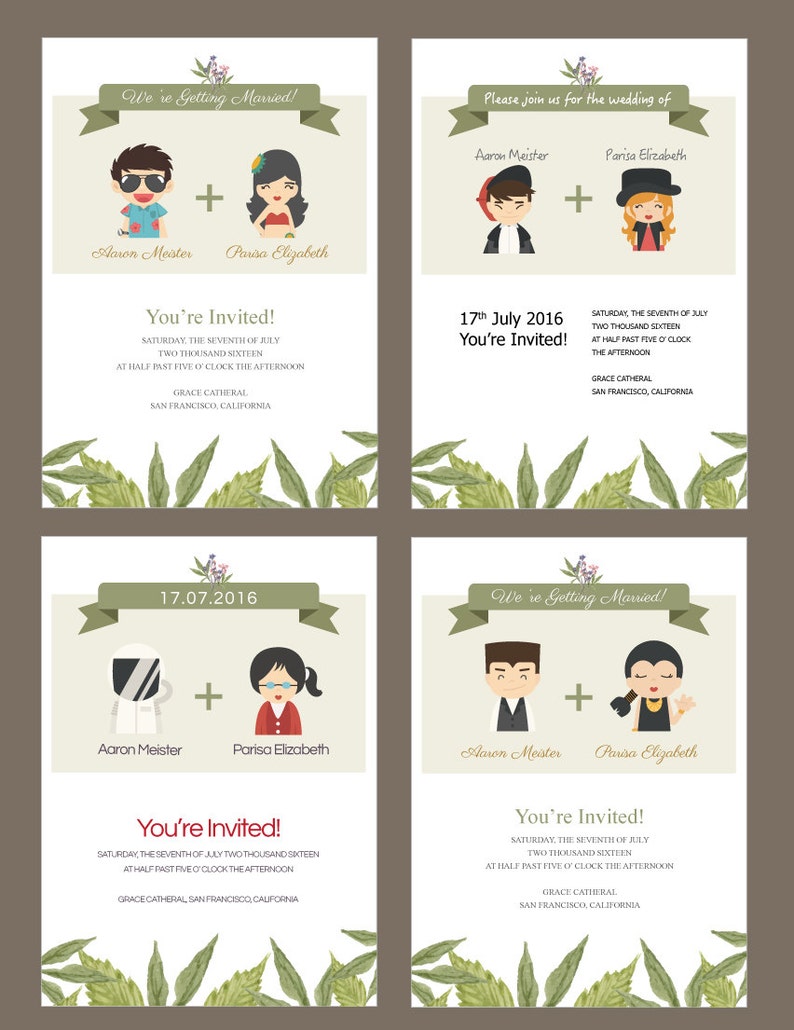 DIY Printable Customize Cute Cartoon Character Mix & Match - Etsy