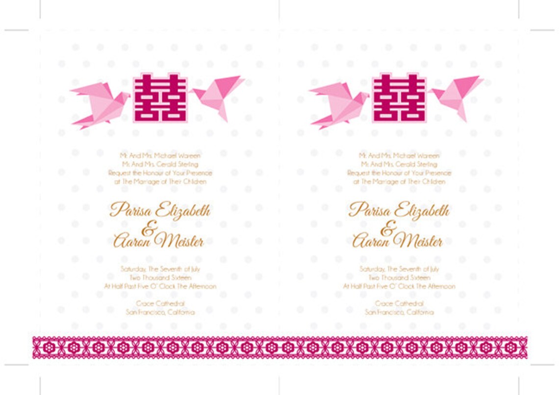 DIY Printable Editable Chinese Wedding Invitation Card Template Instant ...