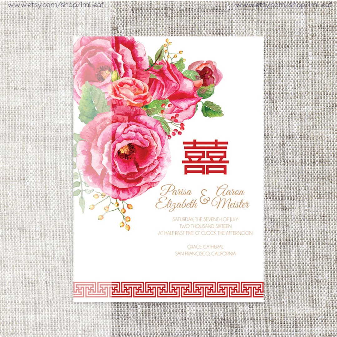 DIY Printable / Editable Chinese Wedding Invitation Card Template ...