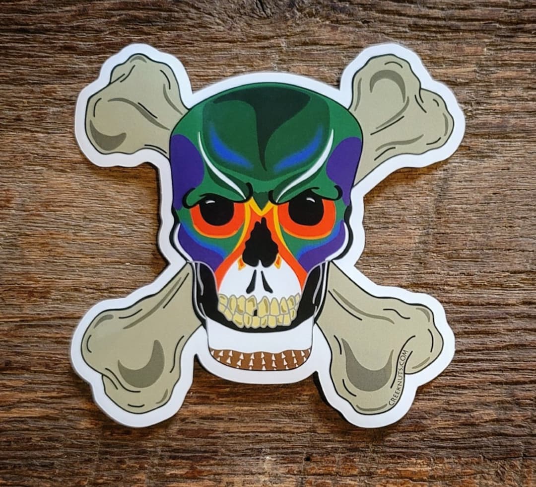 Wood Duck Skull and Crossbones Sticker Decal - Etsy