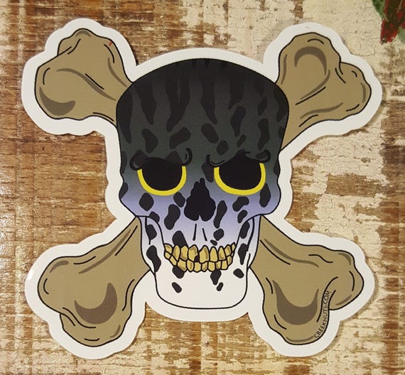 Musky Muskie Skull and Crossbones Sticker Decal | Etsy