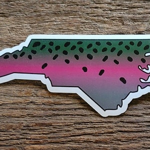 North Carolina Rainbow Trout Sticker Decal - Etsy