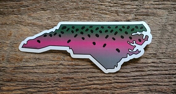 North Carolina Rainbow Trout Sticker Decal | Etsy