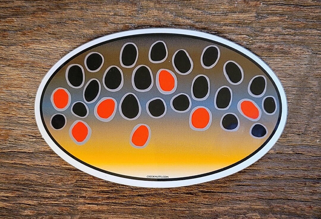 Brown Trout Skin Oval Sticker Decal - Etsy