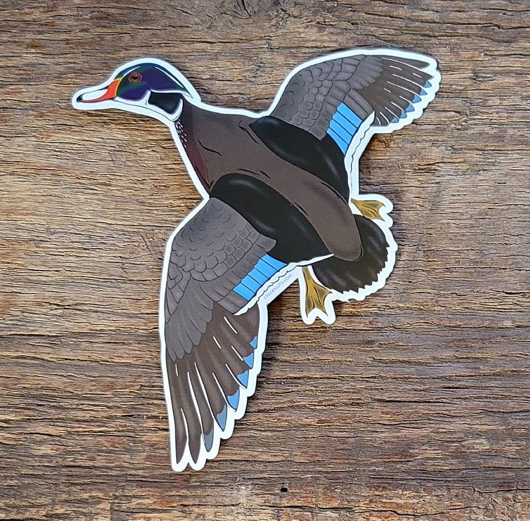 Flying Wood Duck Sticker Decal - Etsy