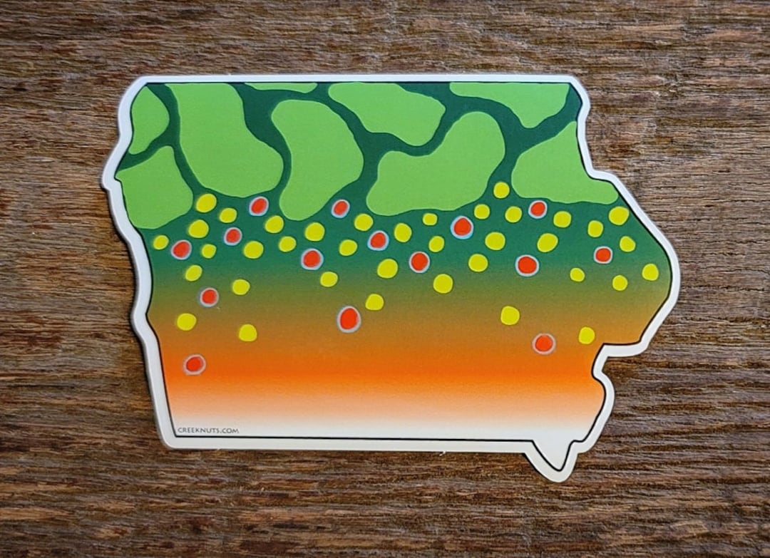 Iowa Brook Trout Sticker Decal - Etsy