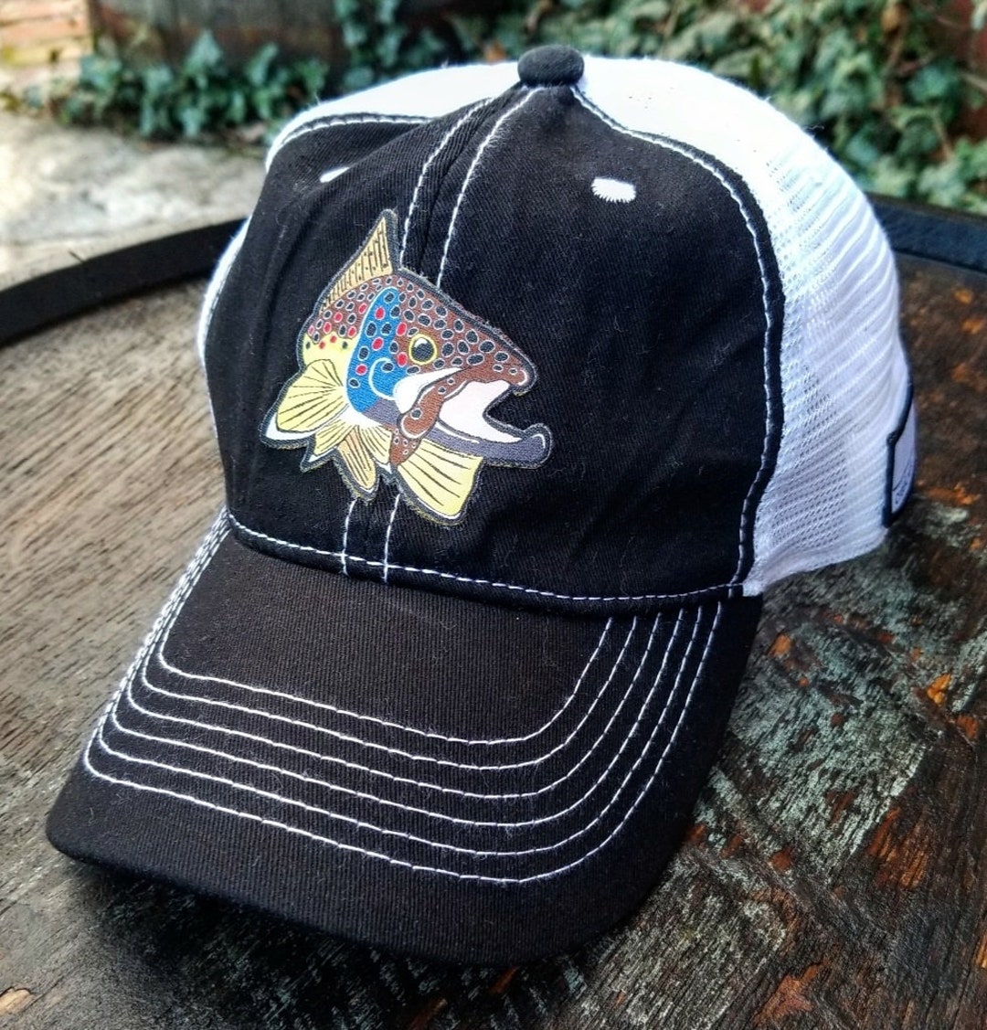 Brown Trout Kype Black Trucker Hat - Etsy