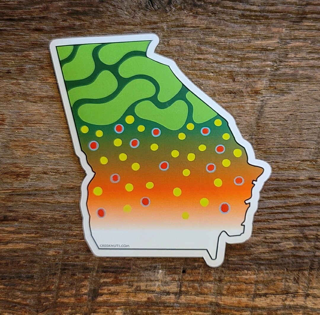 Georgia Brook Trout Sticker Decal - Etsy