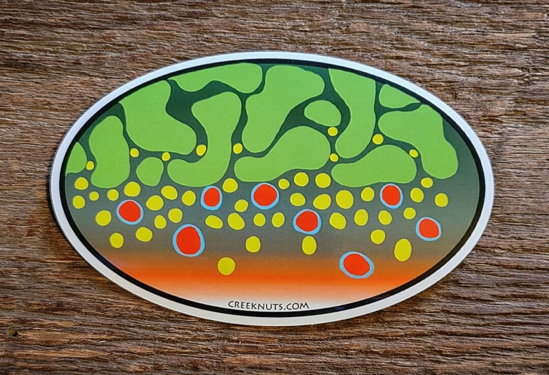 Brook Trout Skin Oval Sticker Decal - Etsy