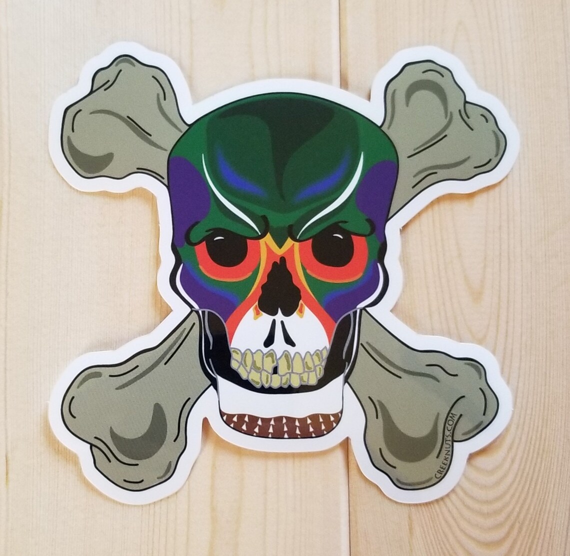 Wood Duck Skull and Crossbones Sticker Decal | Etsy