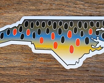 North Carolina Rainbow Trout Sticker Decal | Etsy