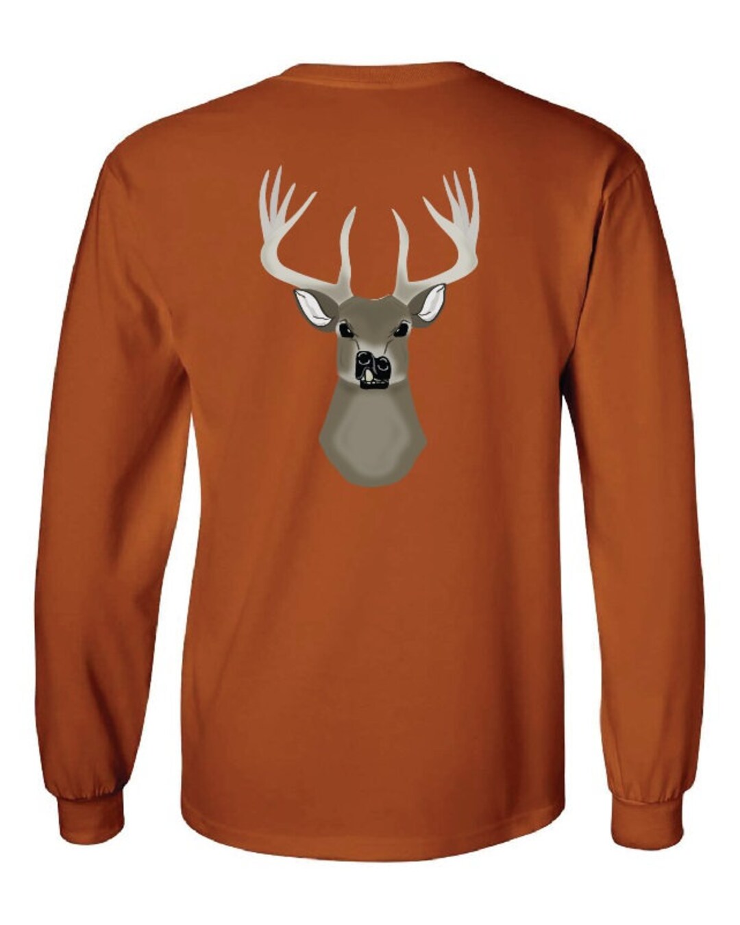Angry Buck With Whitetail Euro Mount Long Sleeve T-shirt - Etsy