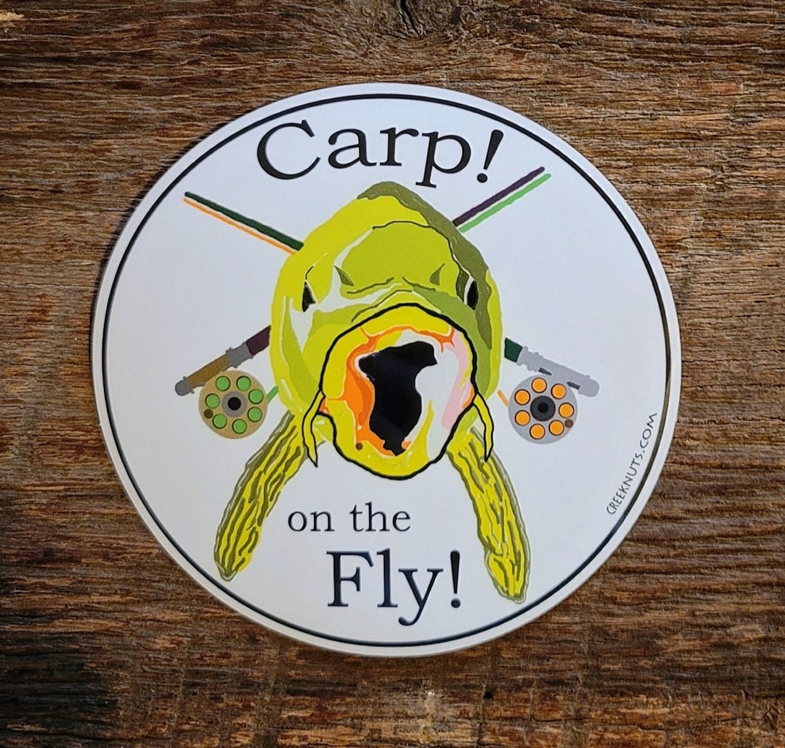 Carp on the Fly Sticker Decal - Etsy
