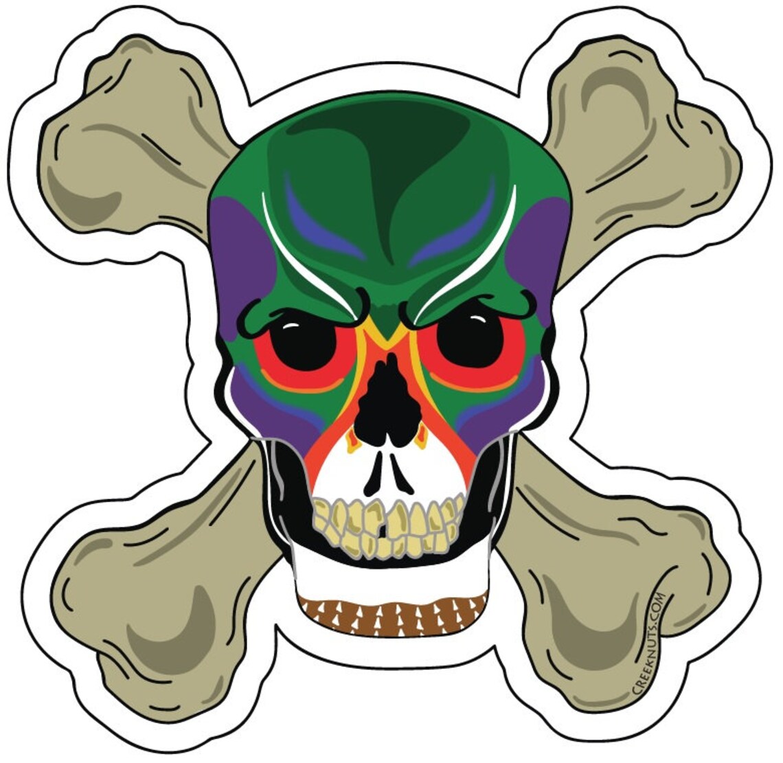 Wood Duck Skull and Crossbones Sticker Decal - Etsy
