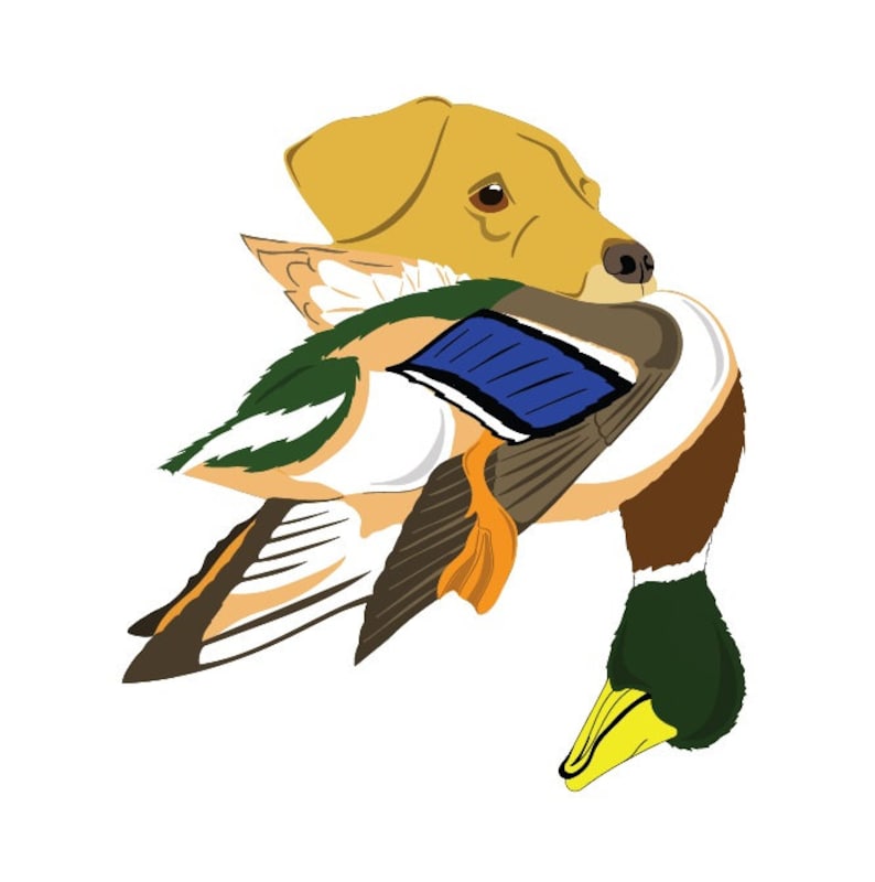 Yellow Lab With Mallard Duck Long-sleeve T-shirt | Etsy