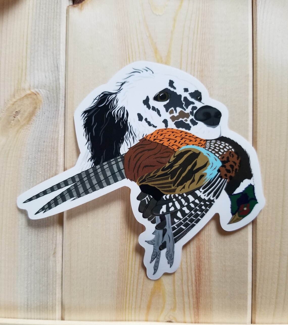 English Setter with Pheasant Sticker Decal | Etsy