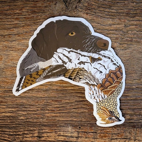 German Wirehaired Pointer Silhouette Vinyl Sticker - Etsy