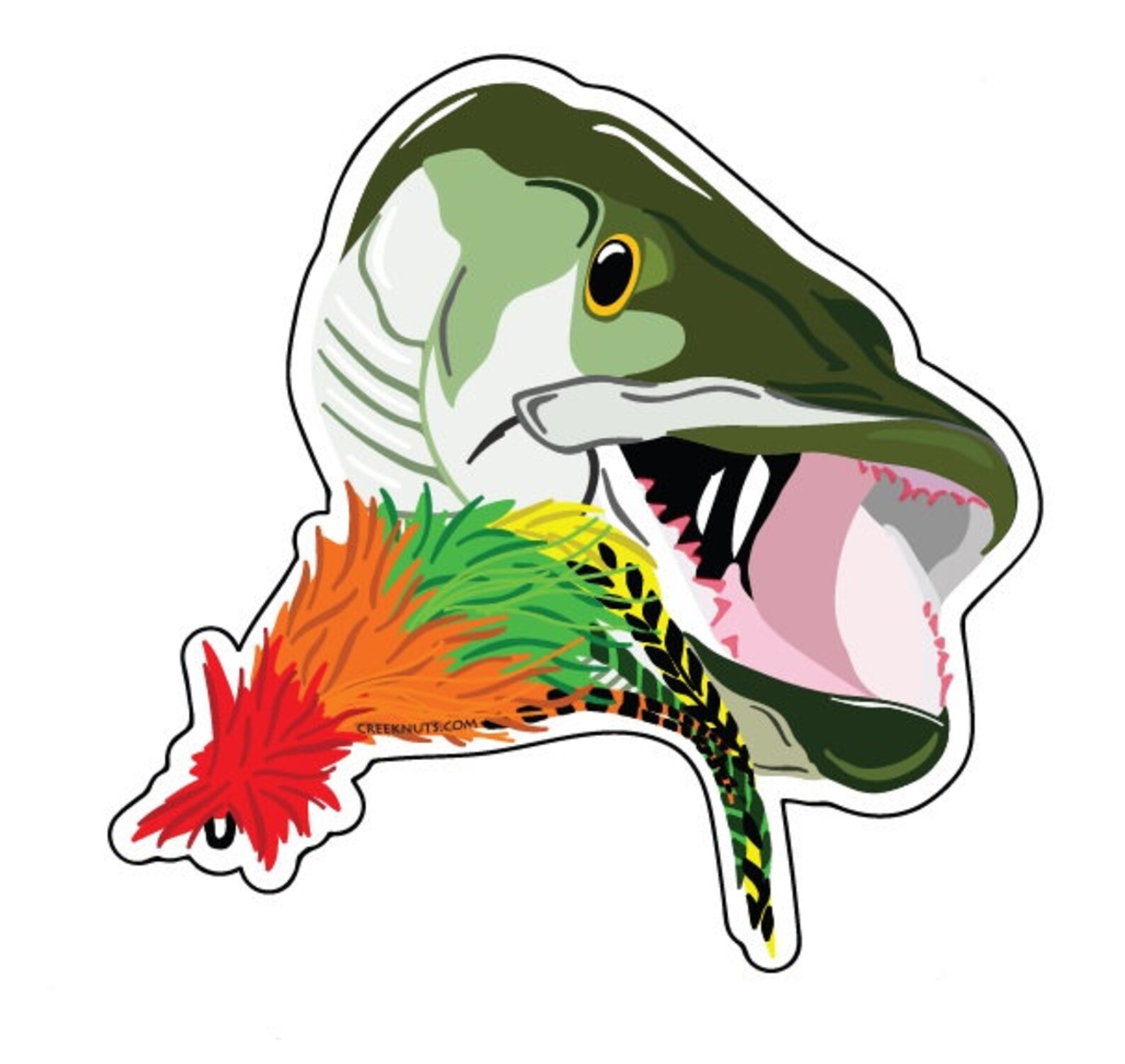 Musky With Fly Sticker Decal - Etsy