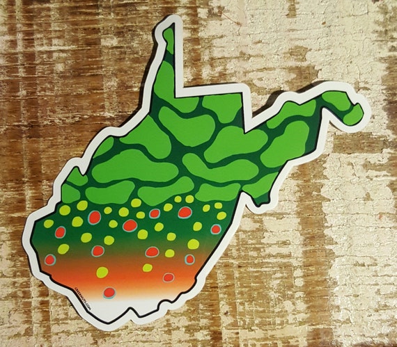 West Virginia Brook Trout Sticker Decal | Etsy