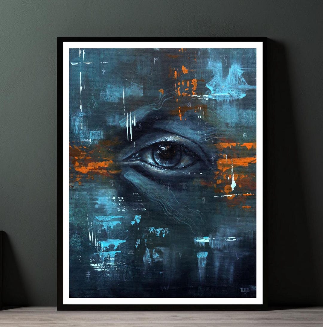 Contemporary Eye Giclee Art Print, Spiritual Acrylic Portrait Art ...