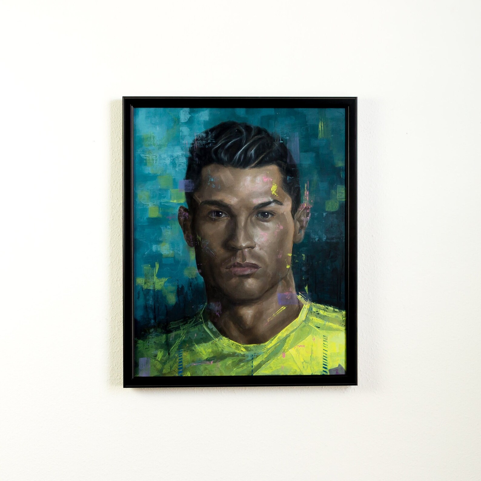 Handcrafted 16x20 Acrylic Portrait Painting of Portuguese Soccer Star ...