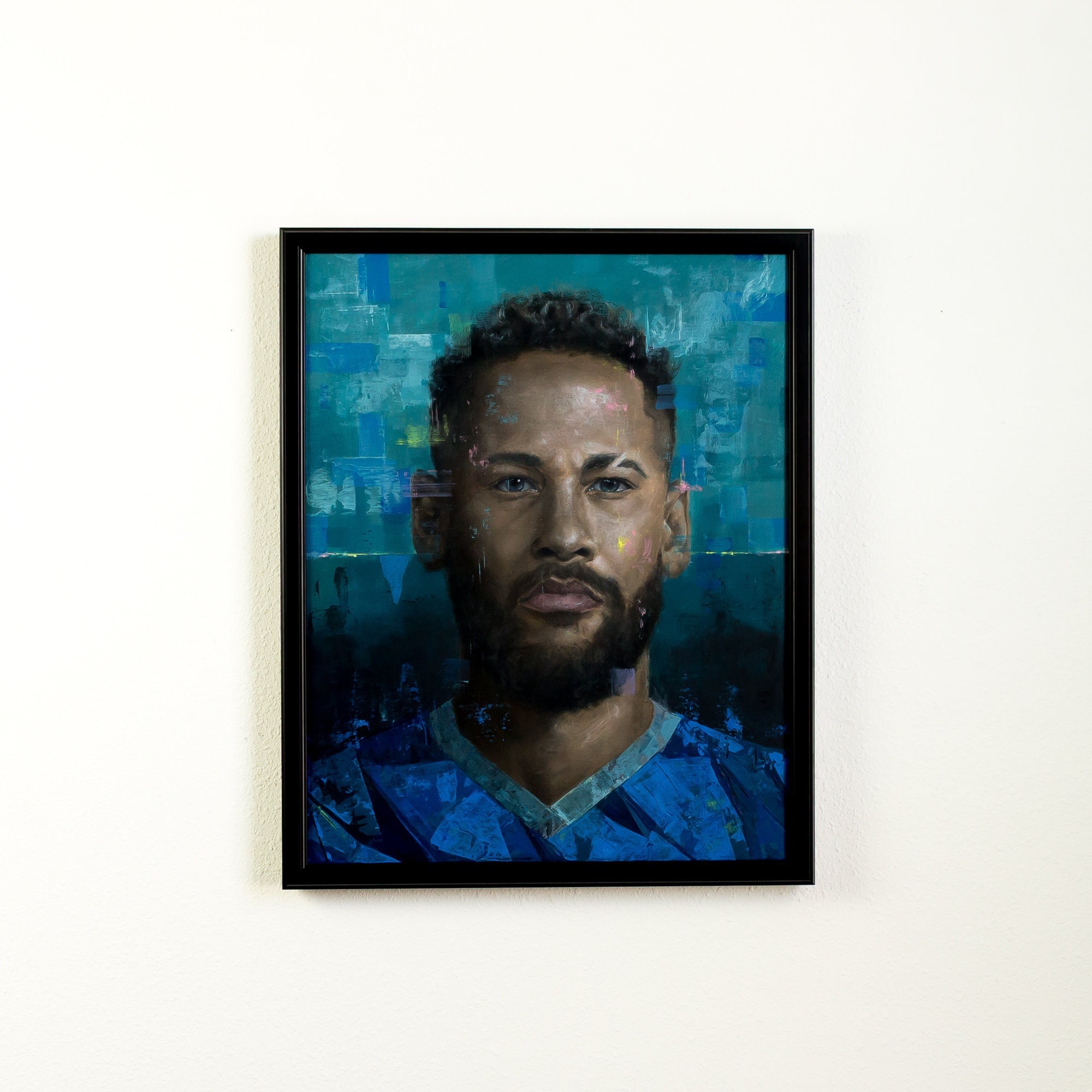 Handcrafted 16x20 Inch Acrylic Portrait Painting of Brazilian Soccer ...