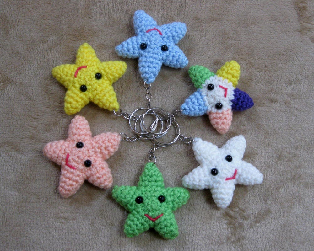 PATTERN Star Key ring Chain Charm Pendant Crochet Star | Etsy