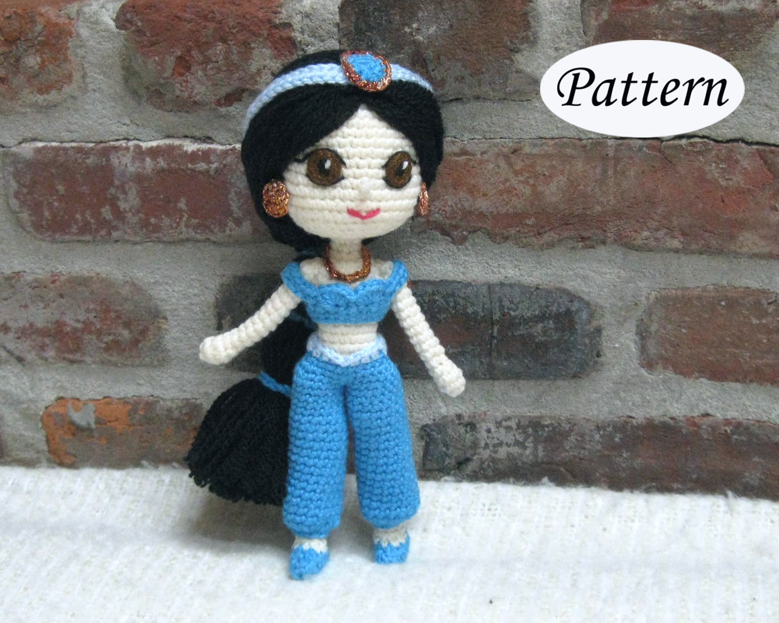 PATTERN Jasmine Princess Aladdin Doll Amigurumi Crochet - Etsy