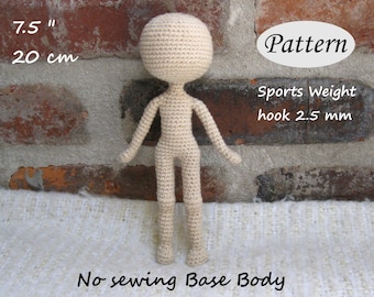 Amigurumi Crochet Human Body Base Patterns 6 Chibi - Etsy
