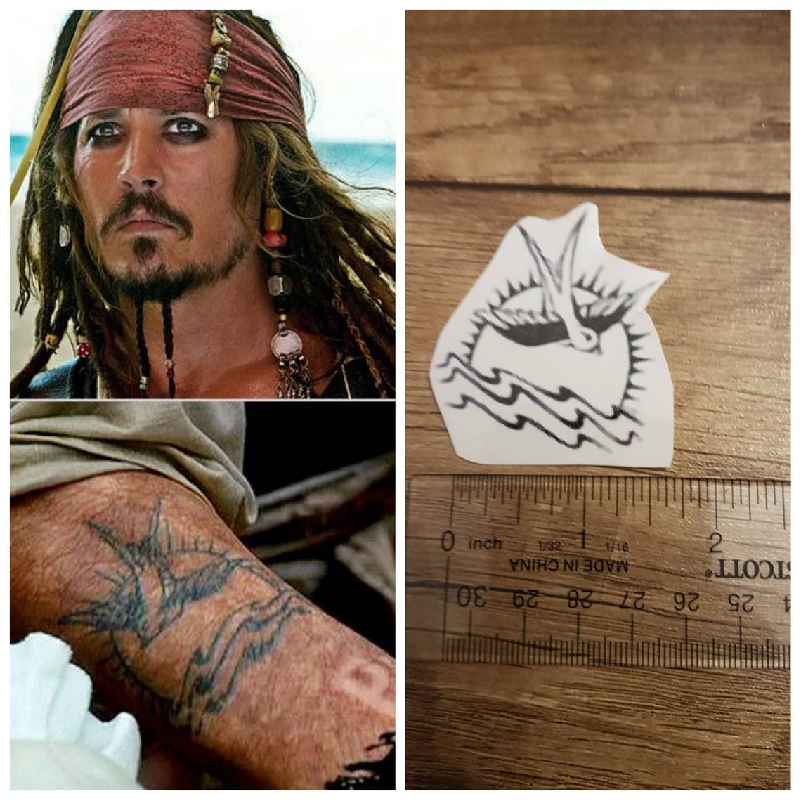 Jack Sparrow Piratas Del Caribe Tatuajes Johnny Depp Etsy Espa a
