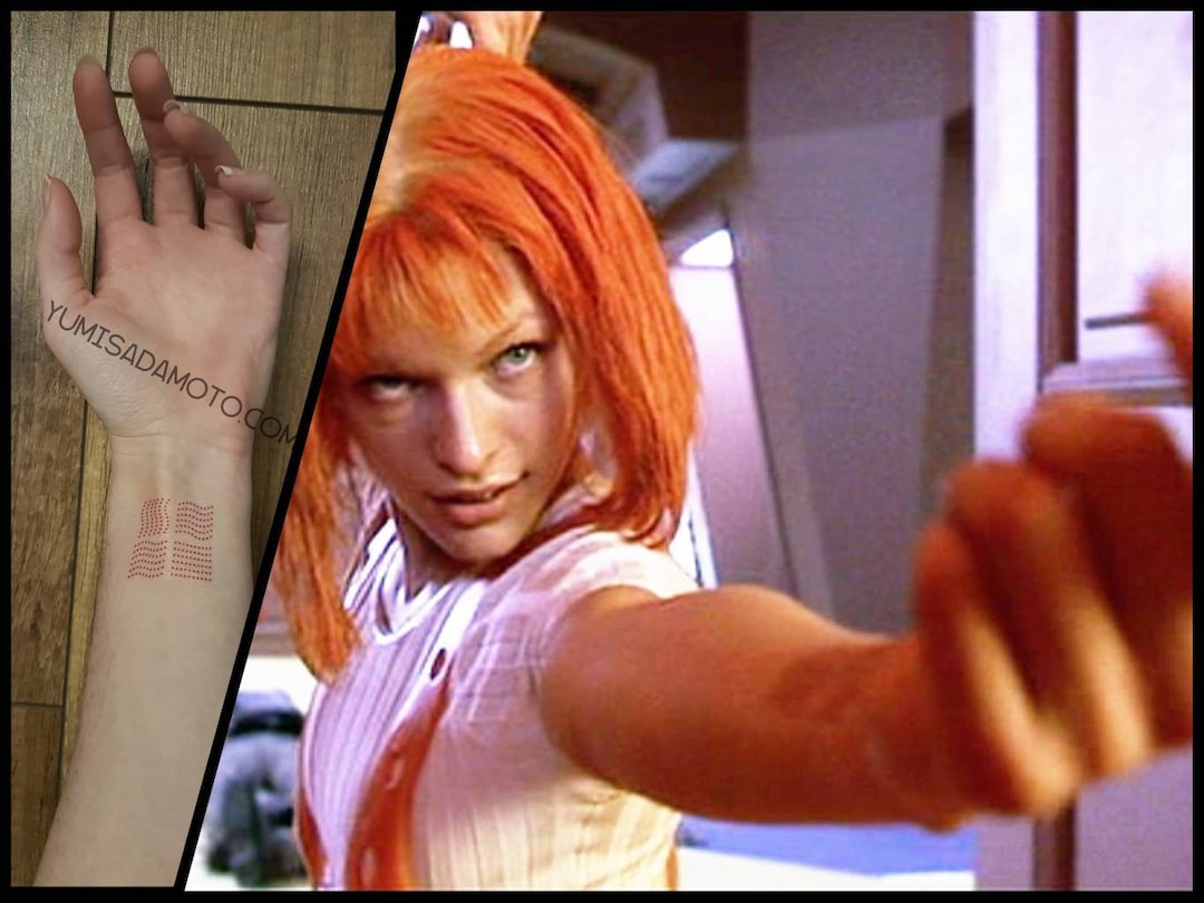 Leeloo Dallas Element Temporary Tattoo Form 5th Element Movie Milla ...