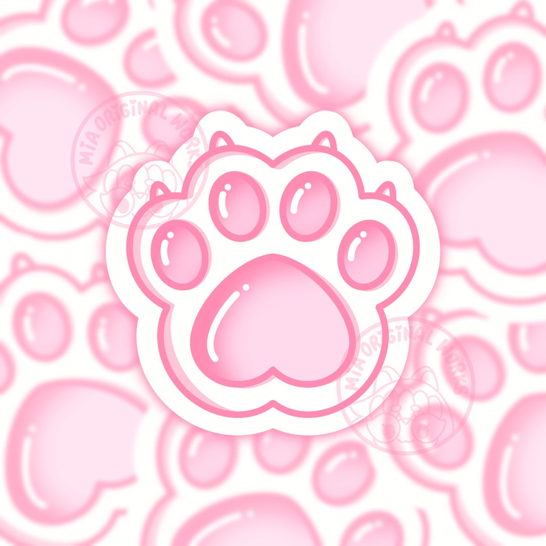Pretty Paw Glossy Vinyl Sticker - Etsy