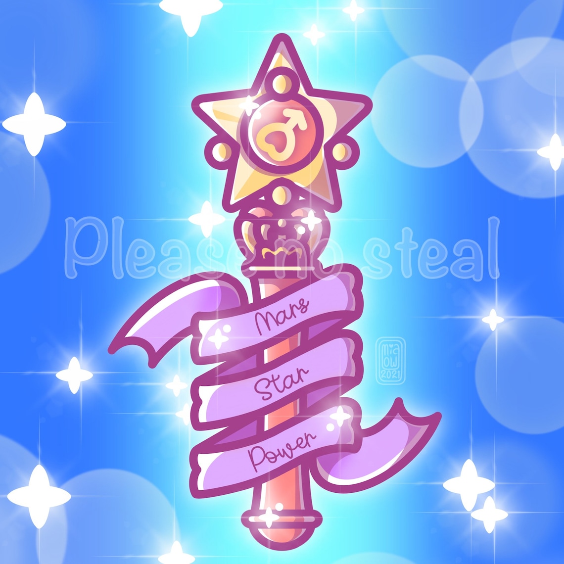 Magical Girl Wand 5x7 print | Etsy