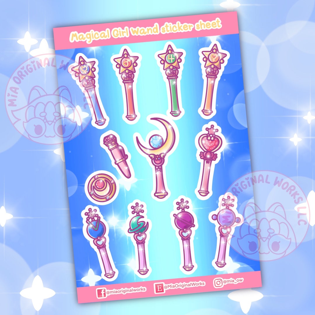 Magical Girl Wands Glossy Vinyl Sticker Sheet - Etsy