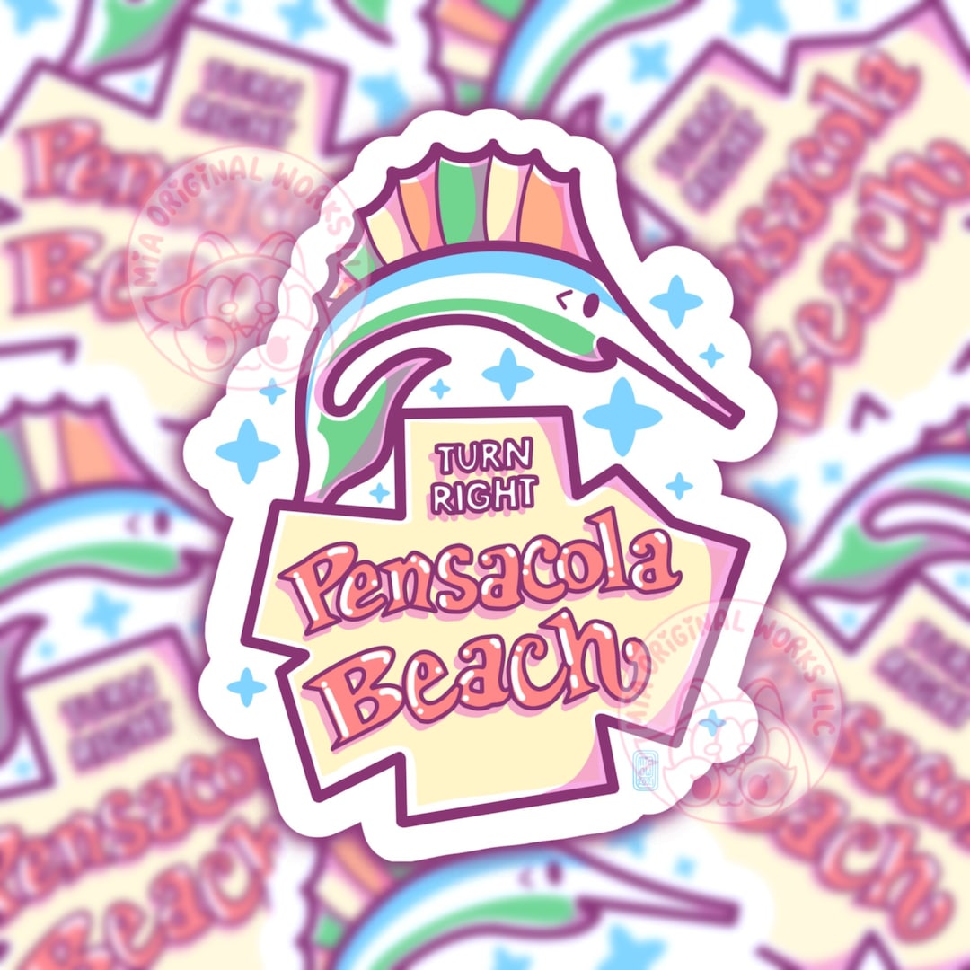 Pensacola Beach Sign 3” Vinyl Sticker - Etsy